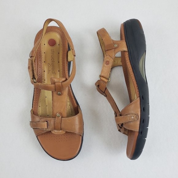 Clarks | Shoes | Unstructured By Clarks Womens Un Shade Leather Sandals ...